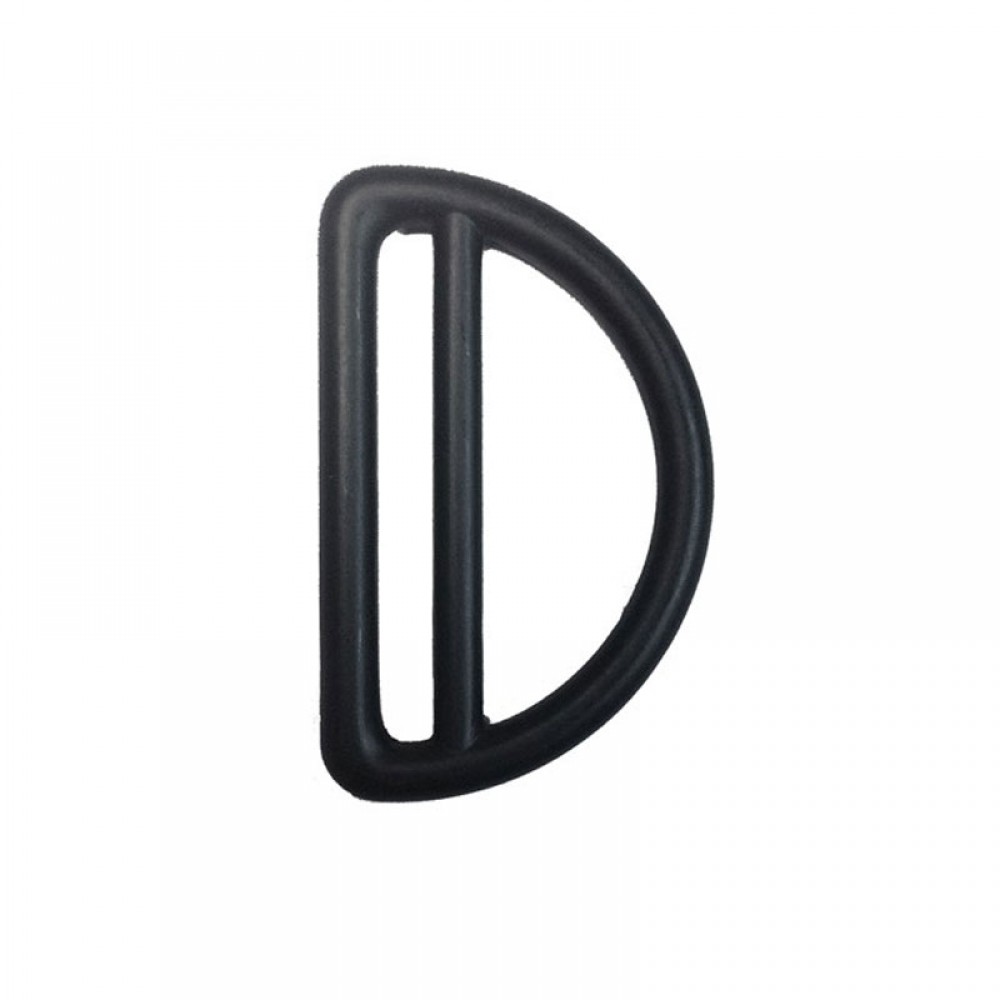 1.5" Double Bar D-Ring, Dull Black - AL-1557-24DB