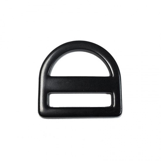 1" Double Bar D-Ring, Flat Metal, Electro Black - AL-1673-16EB