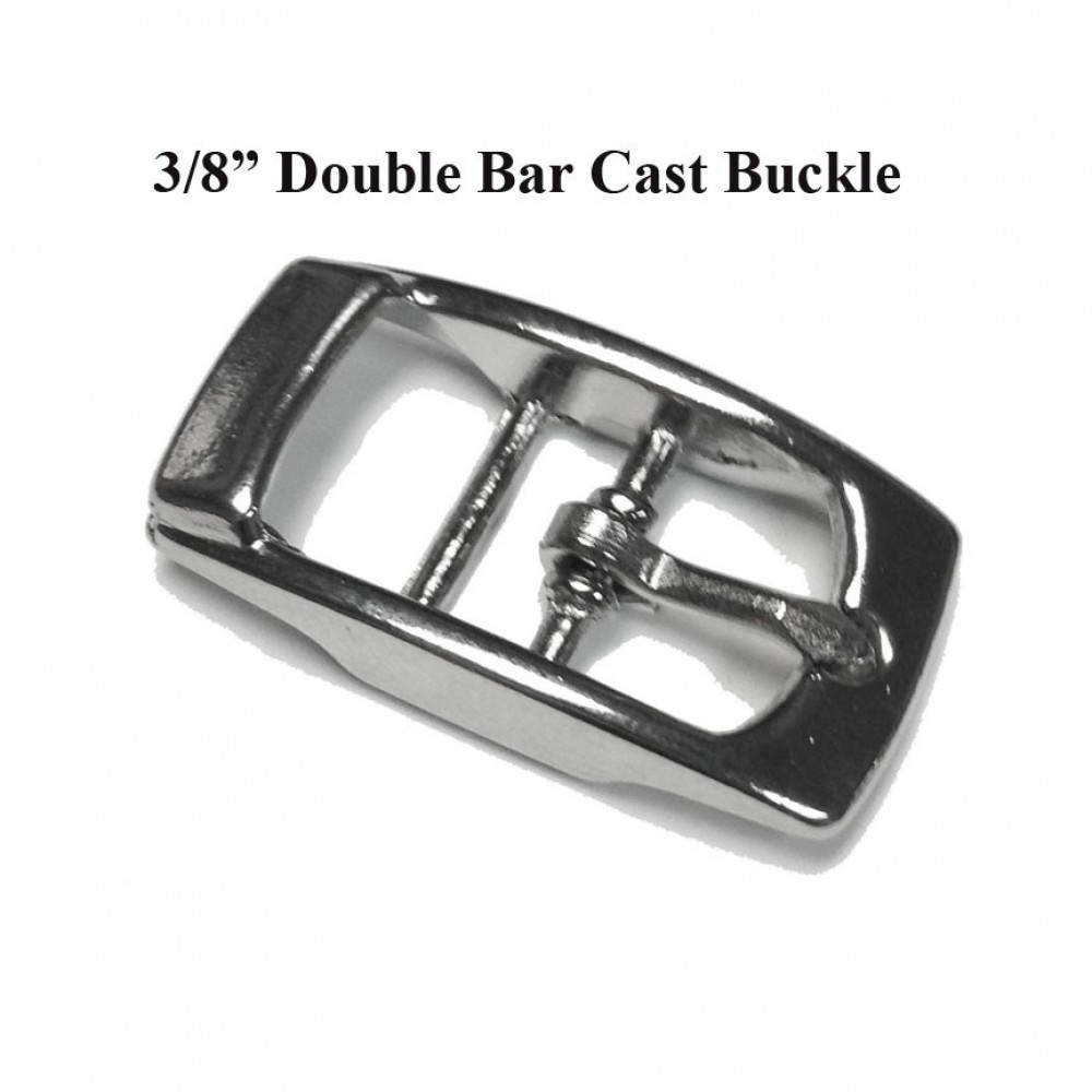 Bulk Cast Double Bar Buckles, Nickel Plated Finish - AL-520