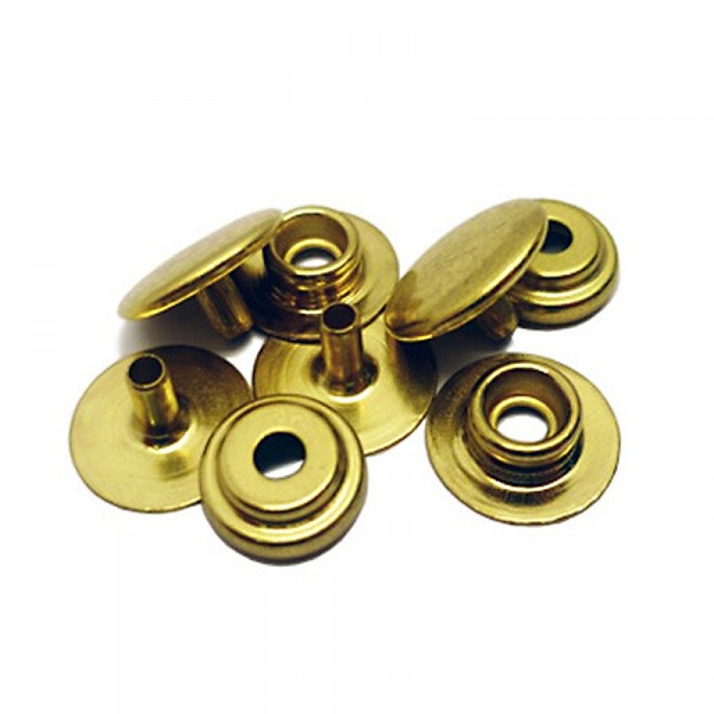 Brass Snaps with Shiny Brass Plating - Individual Parts